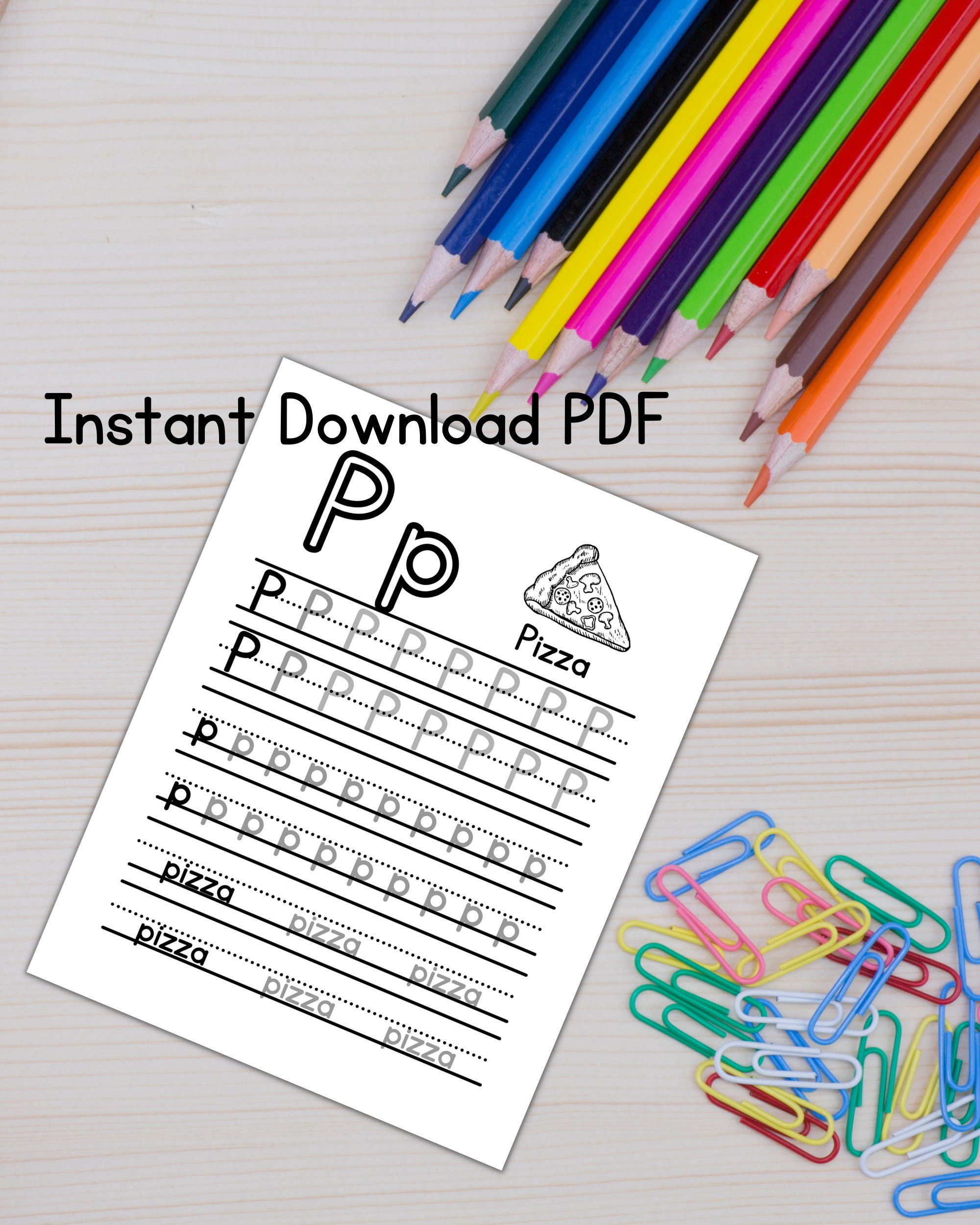 Printable Alphabet Tracing Worksheets, Food Theme ABC, Instant Download ...