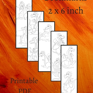 Printable Kids Coloring Dragon Bookmarks, Instant Download PDF - Etsy