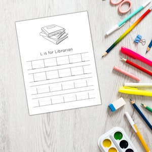 Printable Alphabet Tracing Worksheets, Jobs Theme ABC, Instant Download ...