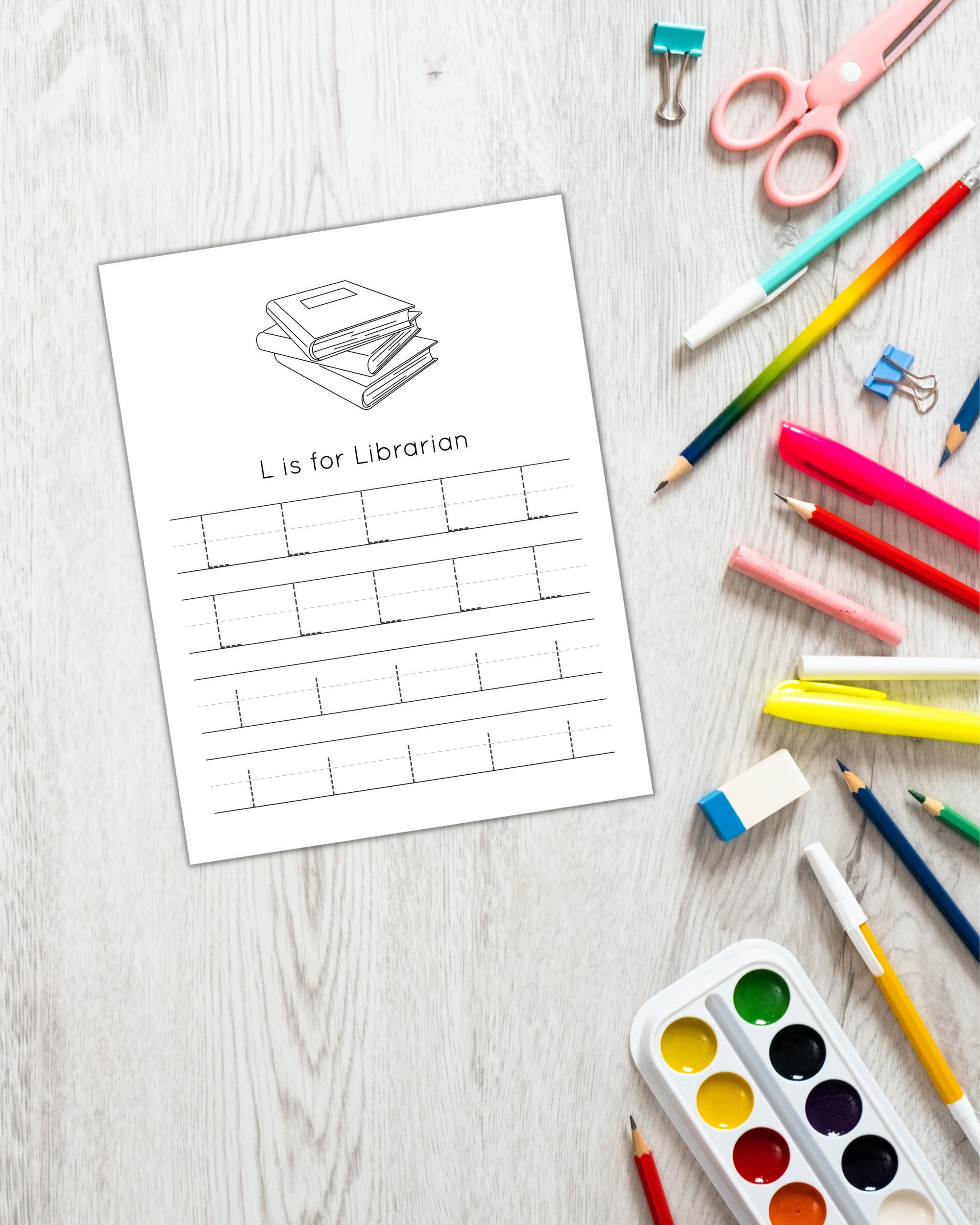 Printable Alphabet Tracing Worksheets, Jobs Theme ABC, Instant Download ...