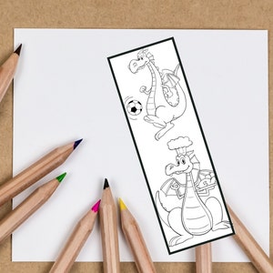 Printable Kids Coloring Dragon Bookmarks, Instant Download PDF - Etsy