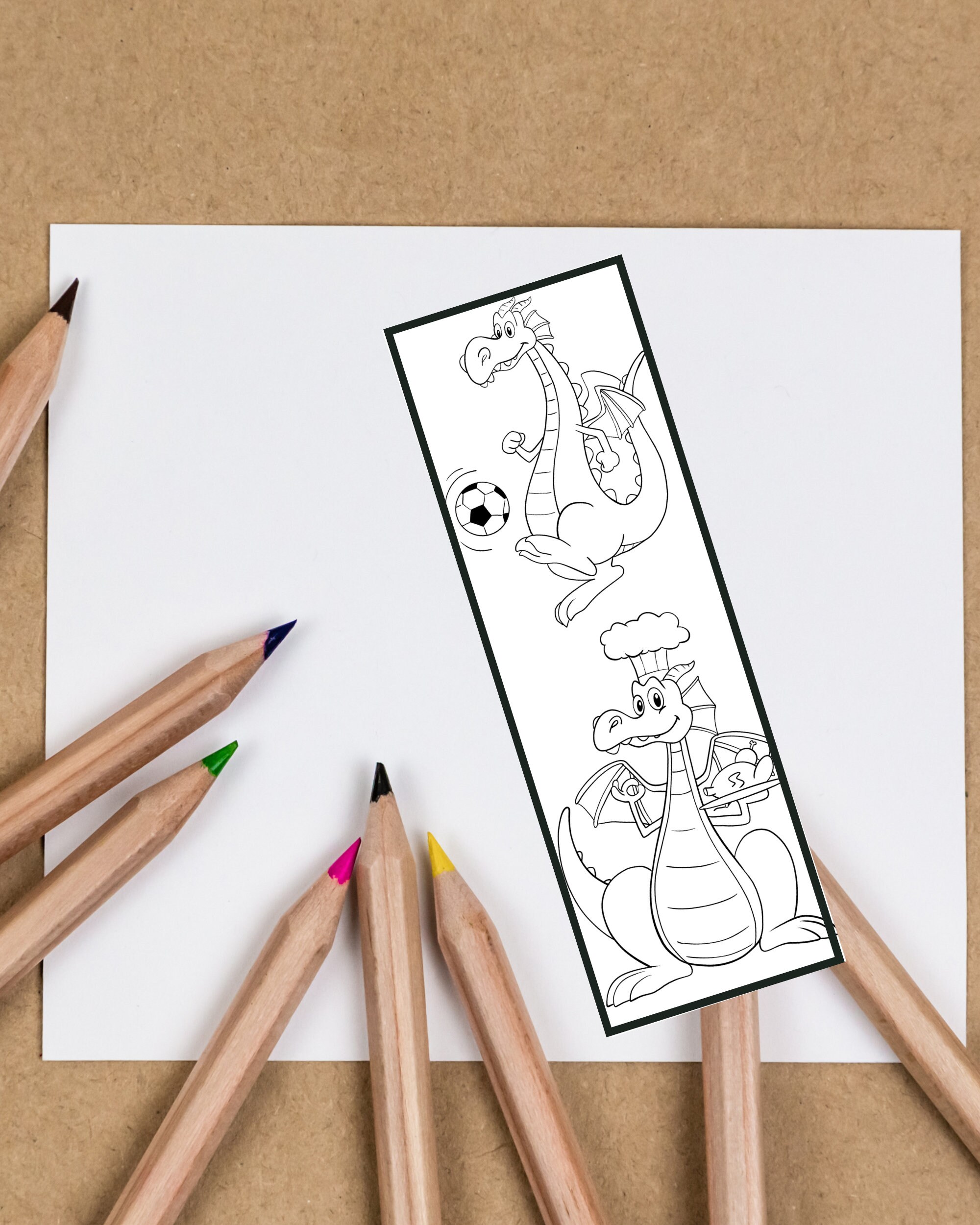 Printable Kids Coloring Dragon Bookmarks, Instant Download PDF - Etsy