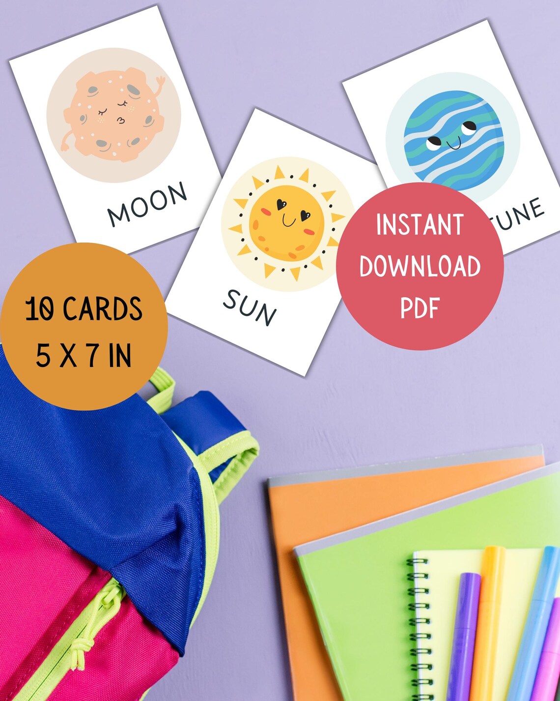 Printable Planets Flash Cards, Educational Instant Download PDF - Etsy