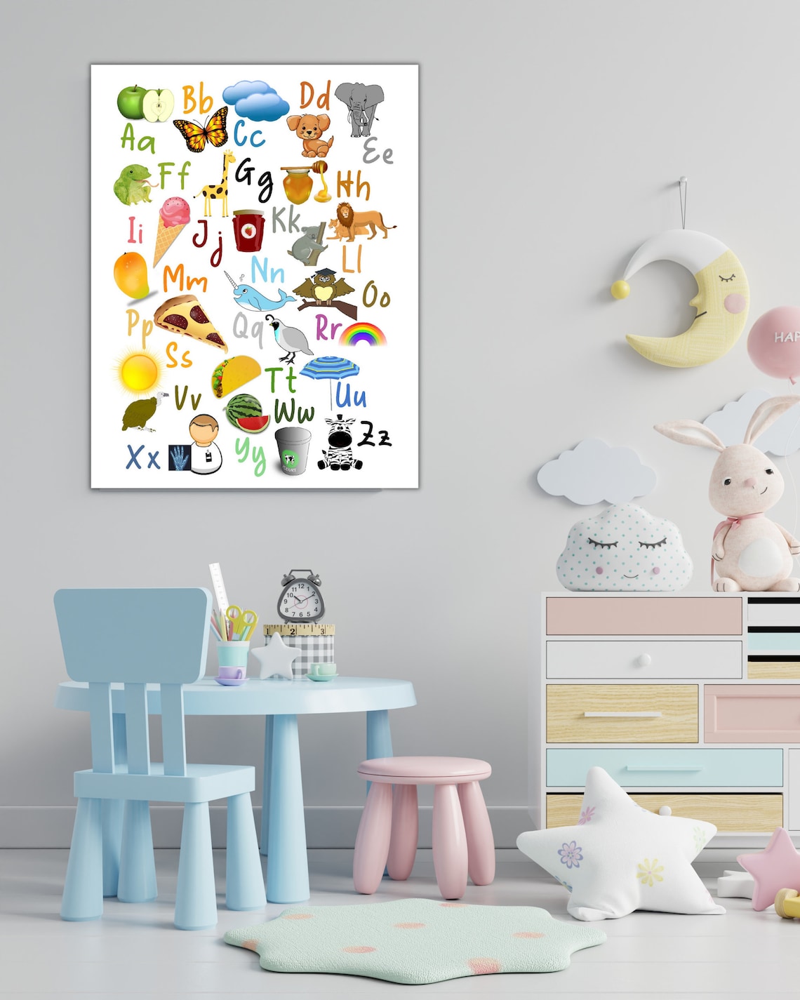 Printable Alphabet Chart, ABC Poster, Educational Instant Download PDF ...