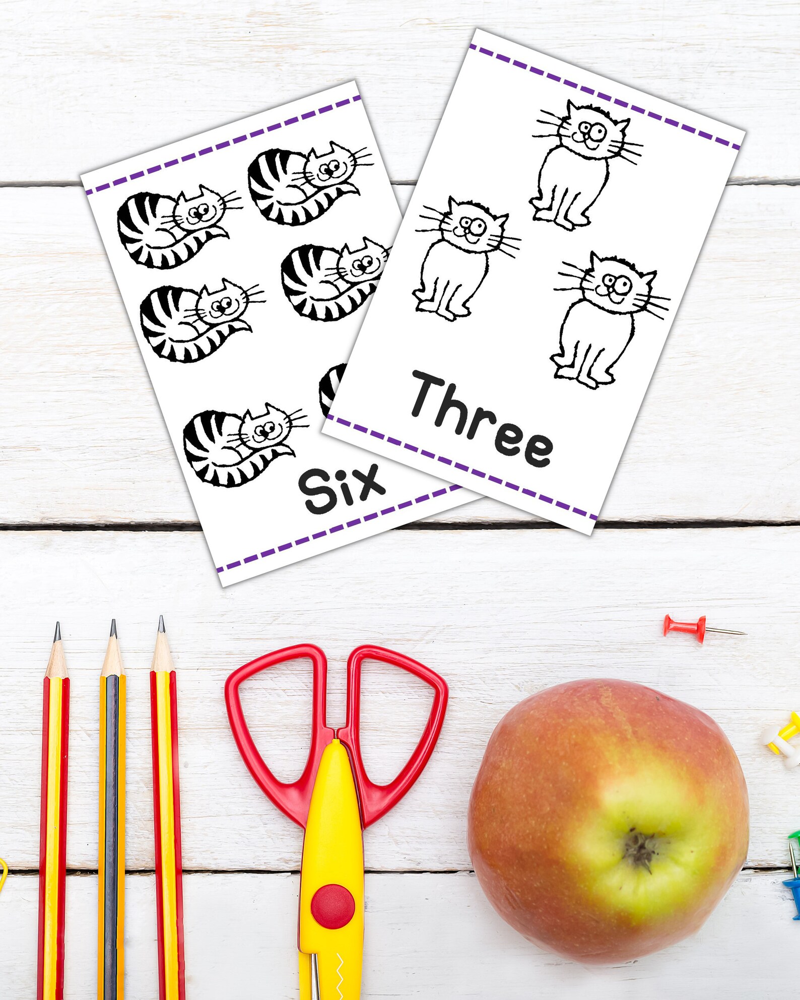Printable Numbers 1 - 10 Flash Cards, Coloring Cats, Educational ...