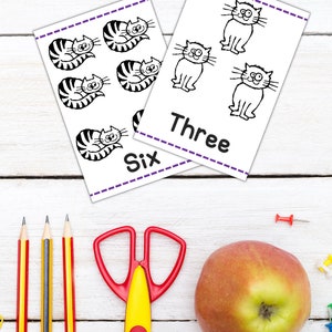 Printable Numbers 1 - 10 Flash Cards, Coloring Cats, Educational ...