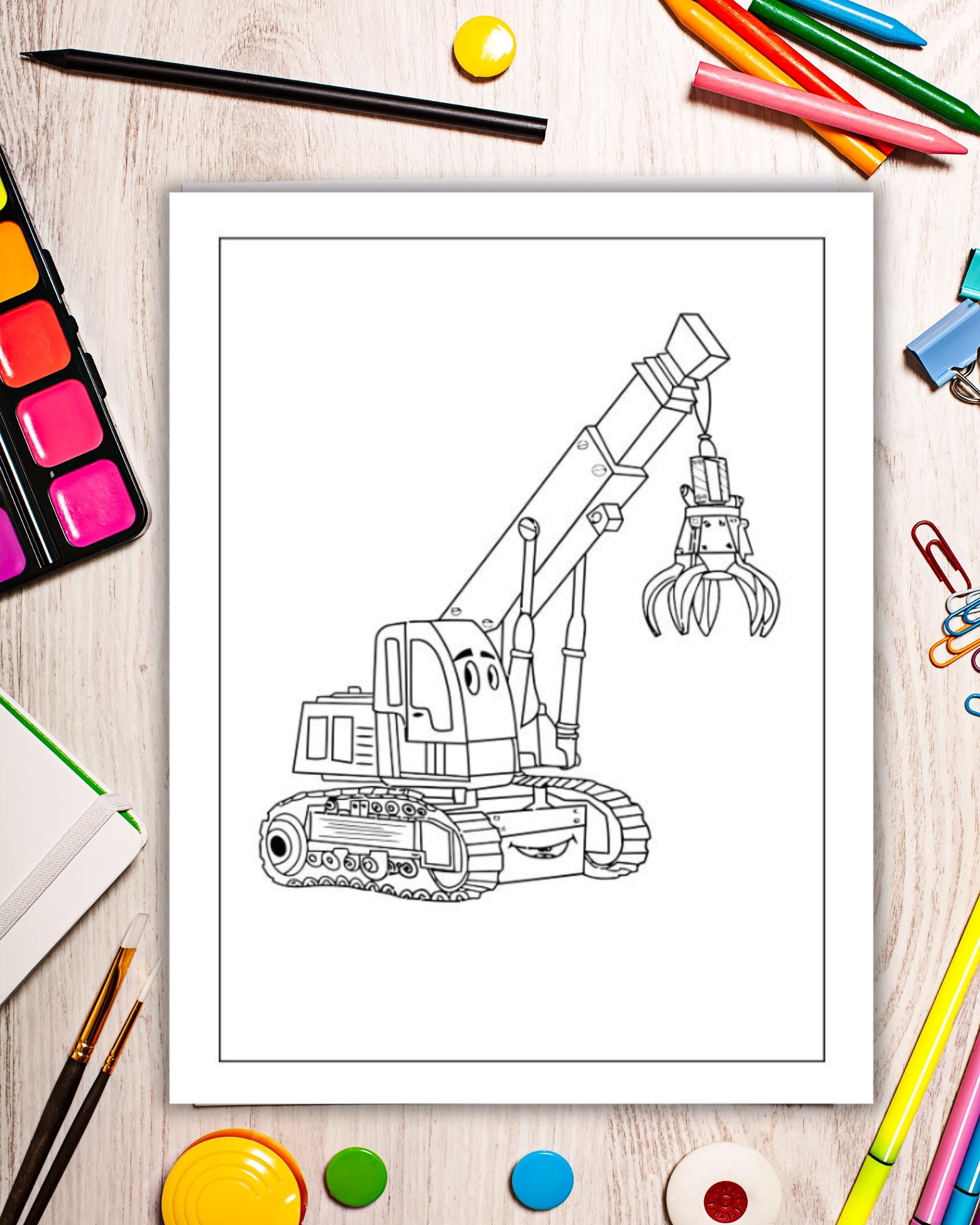 Printable Construction Vehicles Coloring Pages, 21 Pictures to Color, Instant Download PDF - Etsy