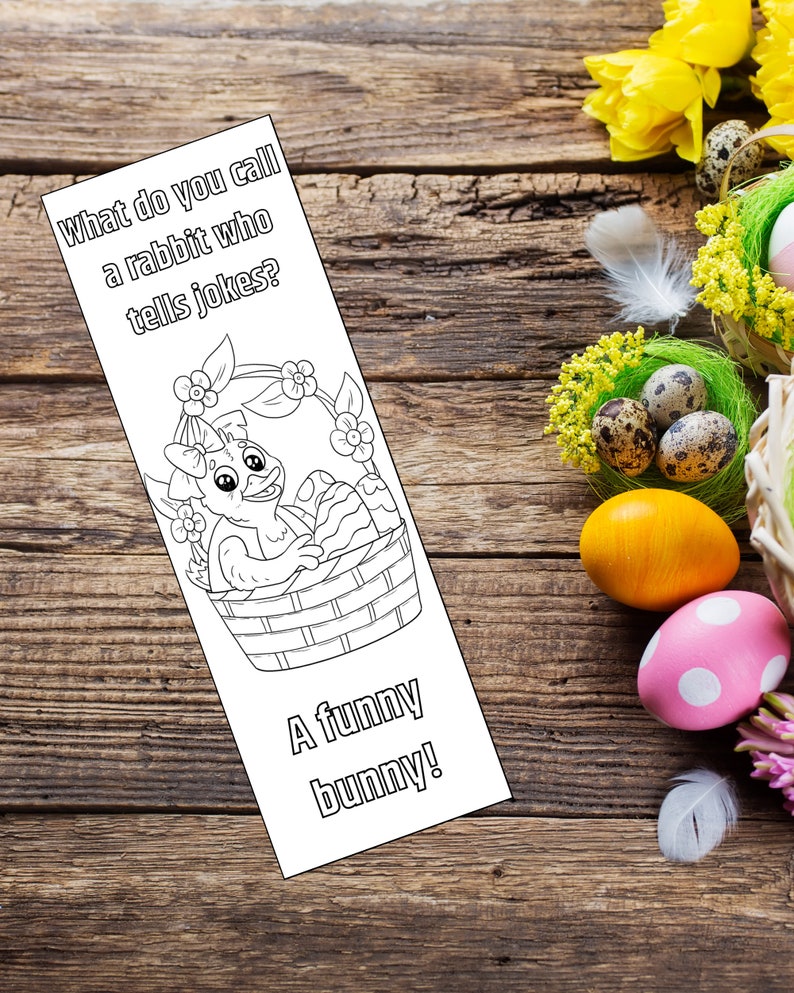 Printable Easter Coloring Bookmarks, 10 Fun Coloring With Jokes for ...
