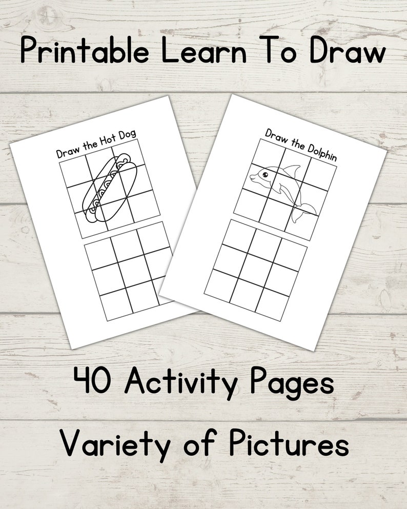 Printable Learn to Draw Activity Pages for Kids, Instant Download PDF ...