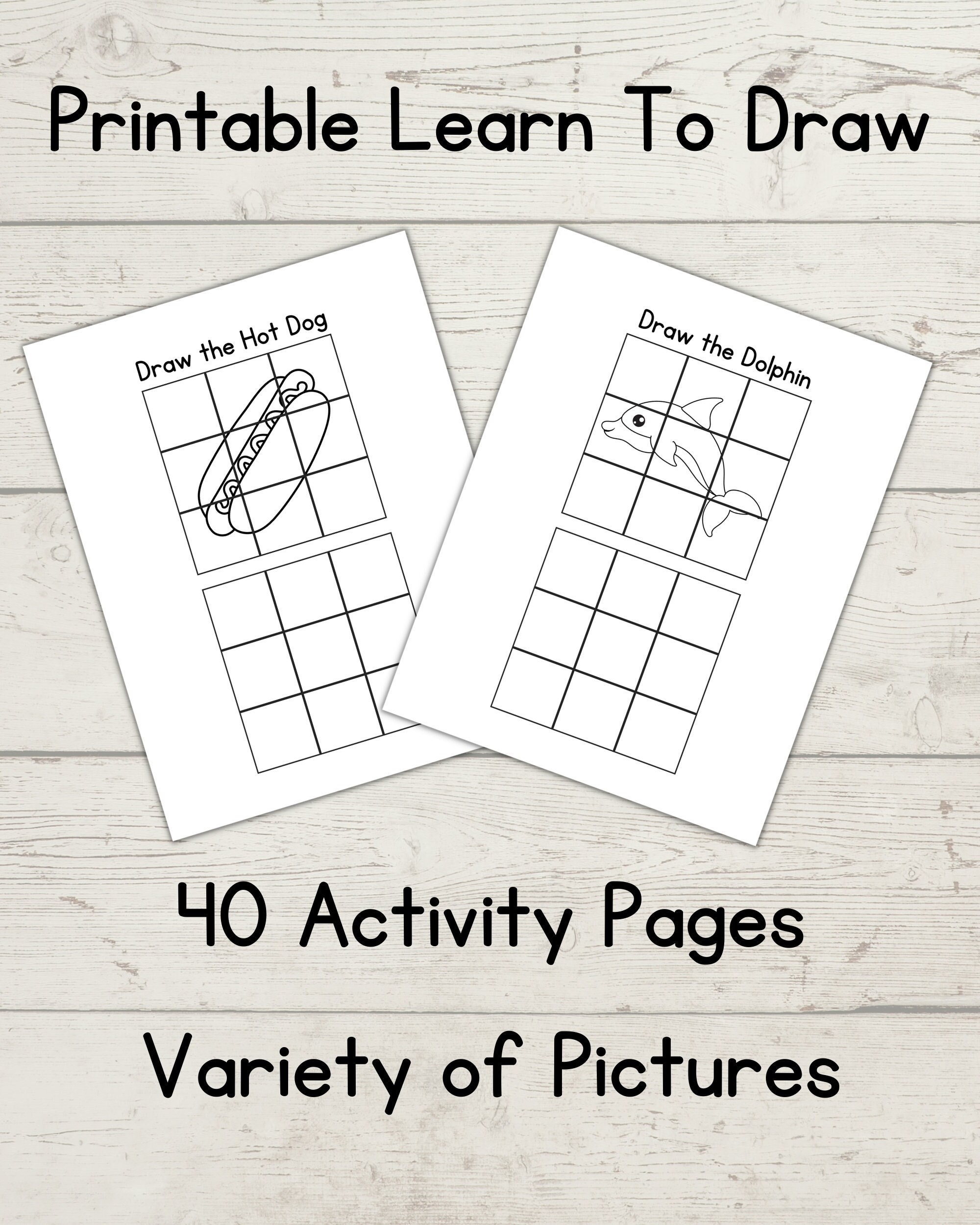 Printable Learn to Draw Activity Pages for Kids, Instant Download PDF ...
