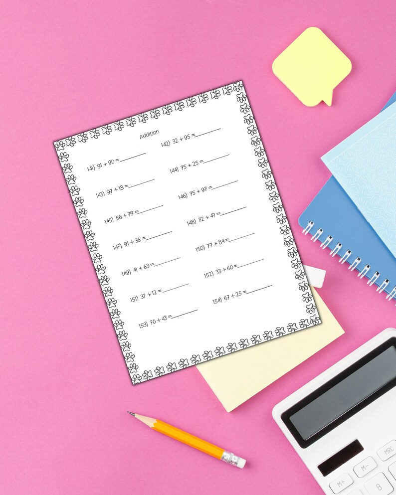 Printable Maths Addition Worksheets, 20 Sheets With Answers, Numbers 10 ...