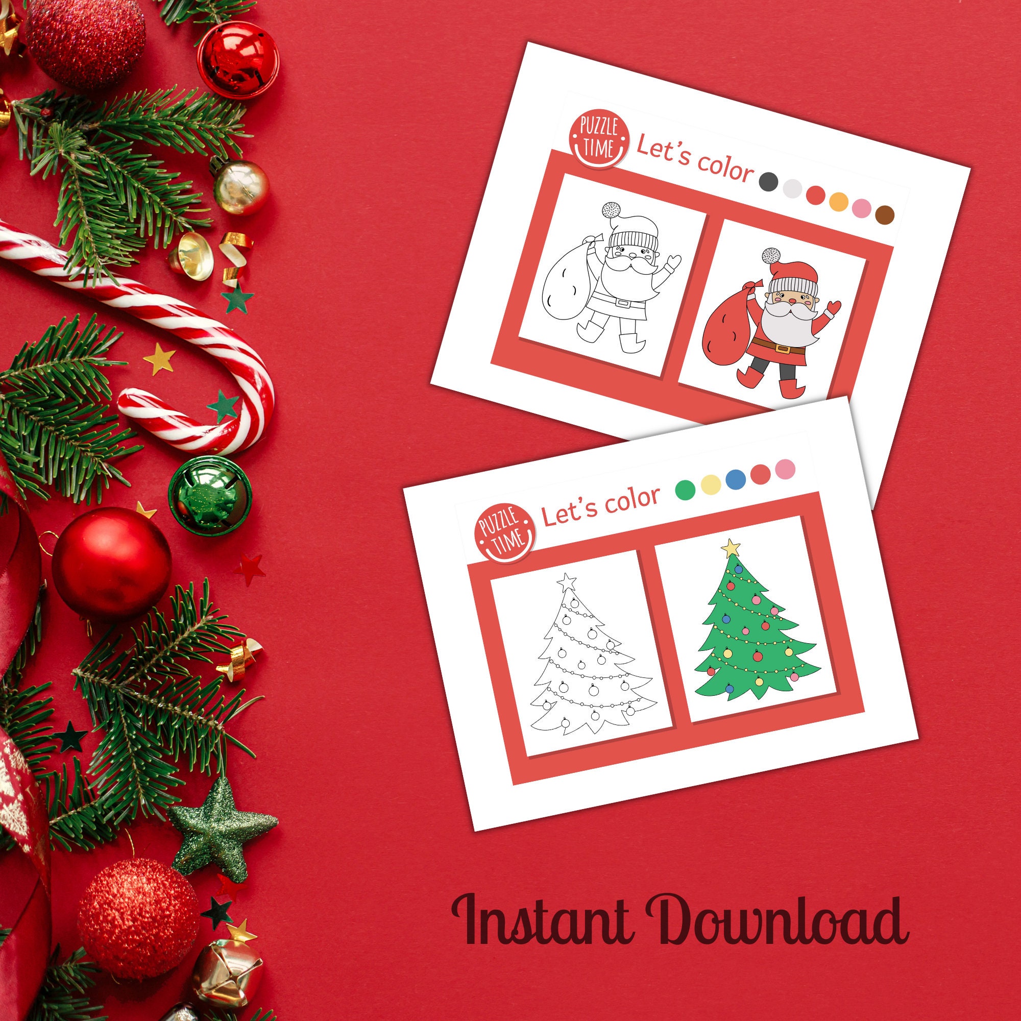 Printable Christmas Activity Pages for Kids - Puzzles Fun and Coloring ...