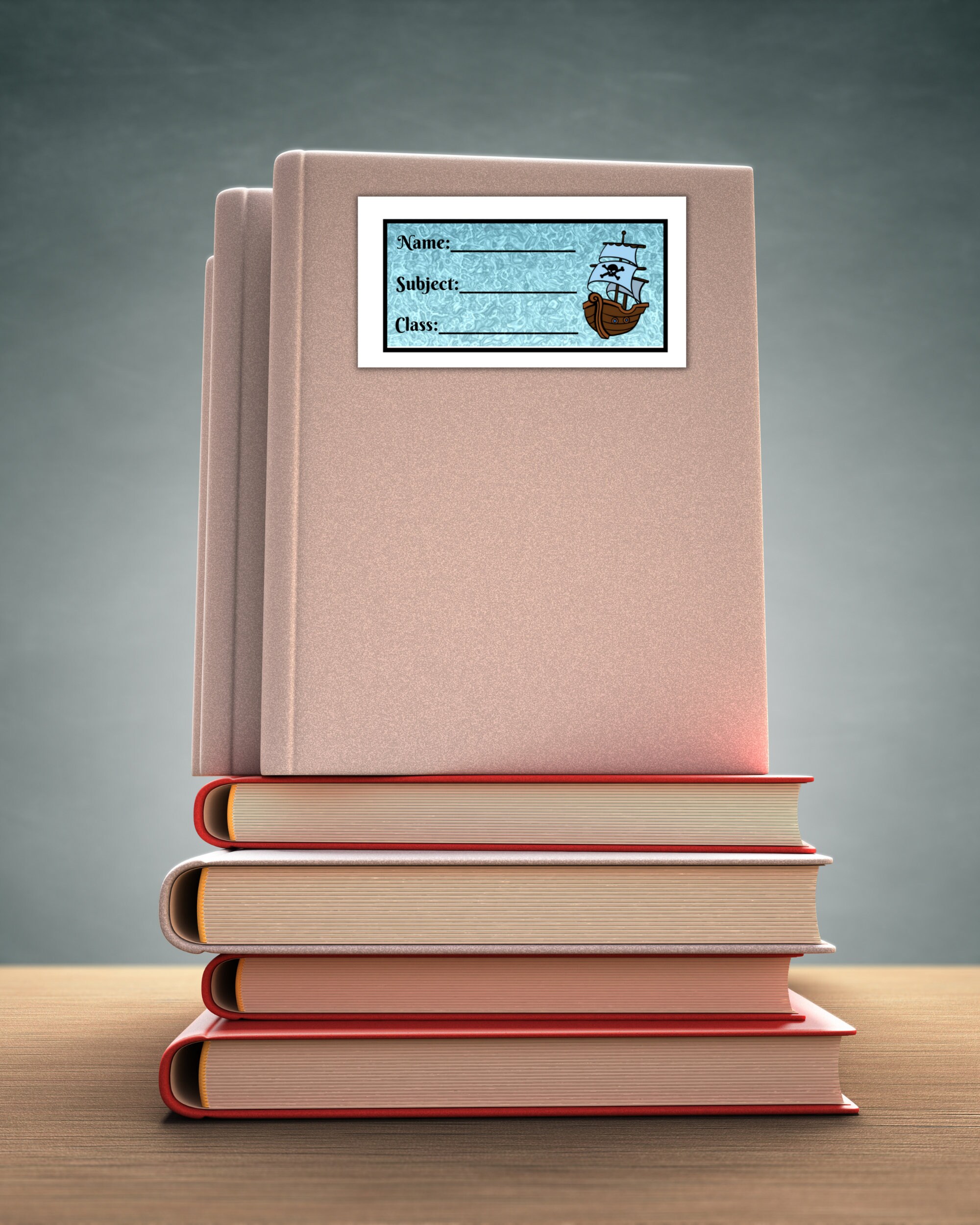 Printable Pirate School Book Stickers, Name Labels, School Supplies ...