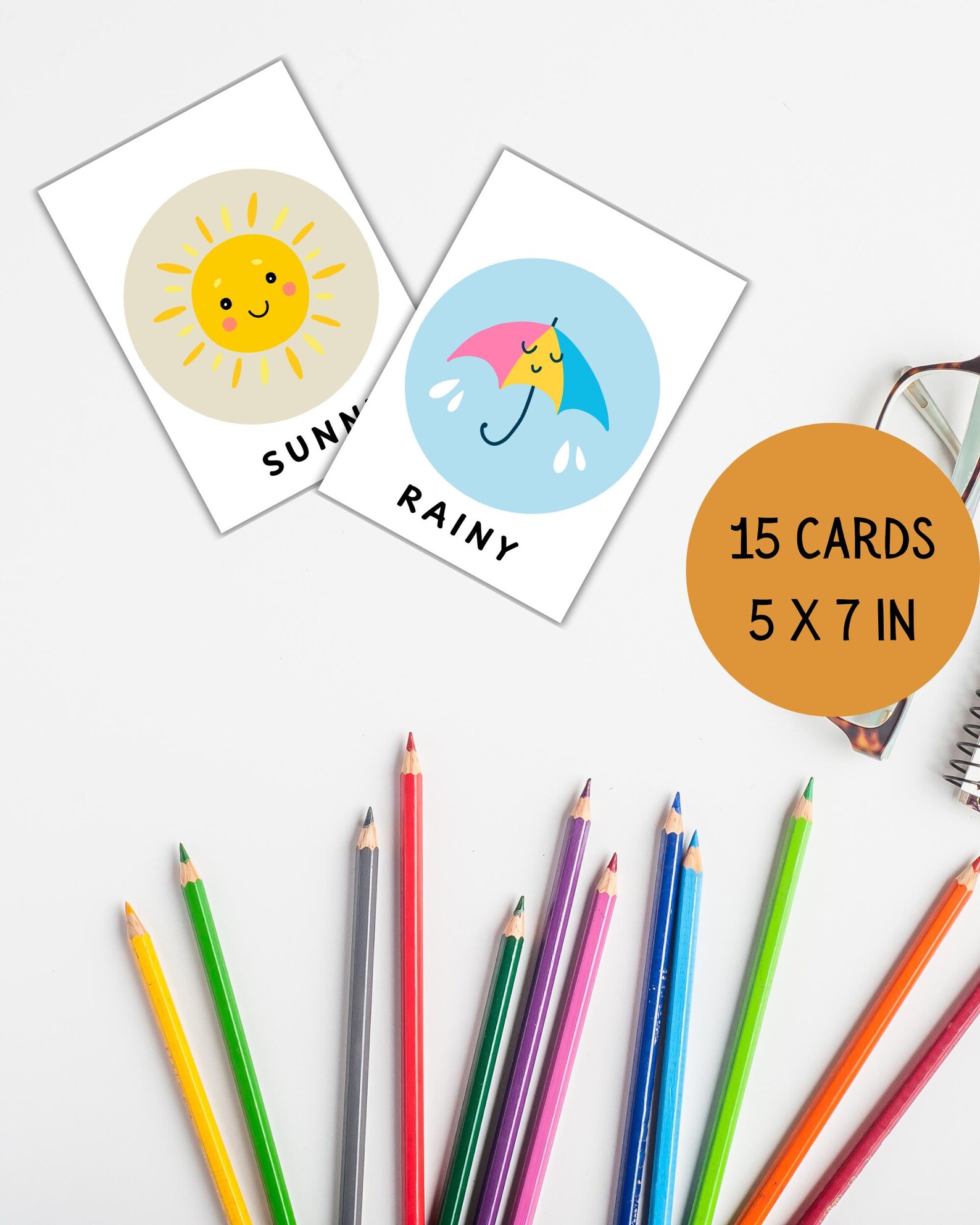Printable Weather Flash Cards, Educational Instant Download PDF - Etsy
