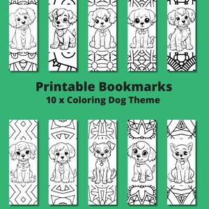 Printable Kids Coloring Dog Theme Bookmarks, Instant Download PDF - Etsy