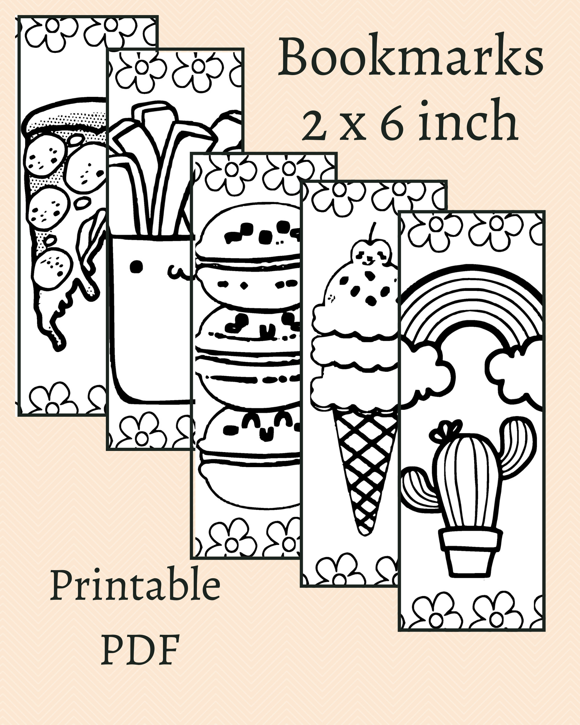 Printable Kids Coloring Bookmarks, Instant Download PDF - Etsy