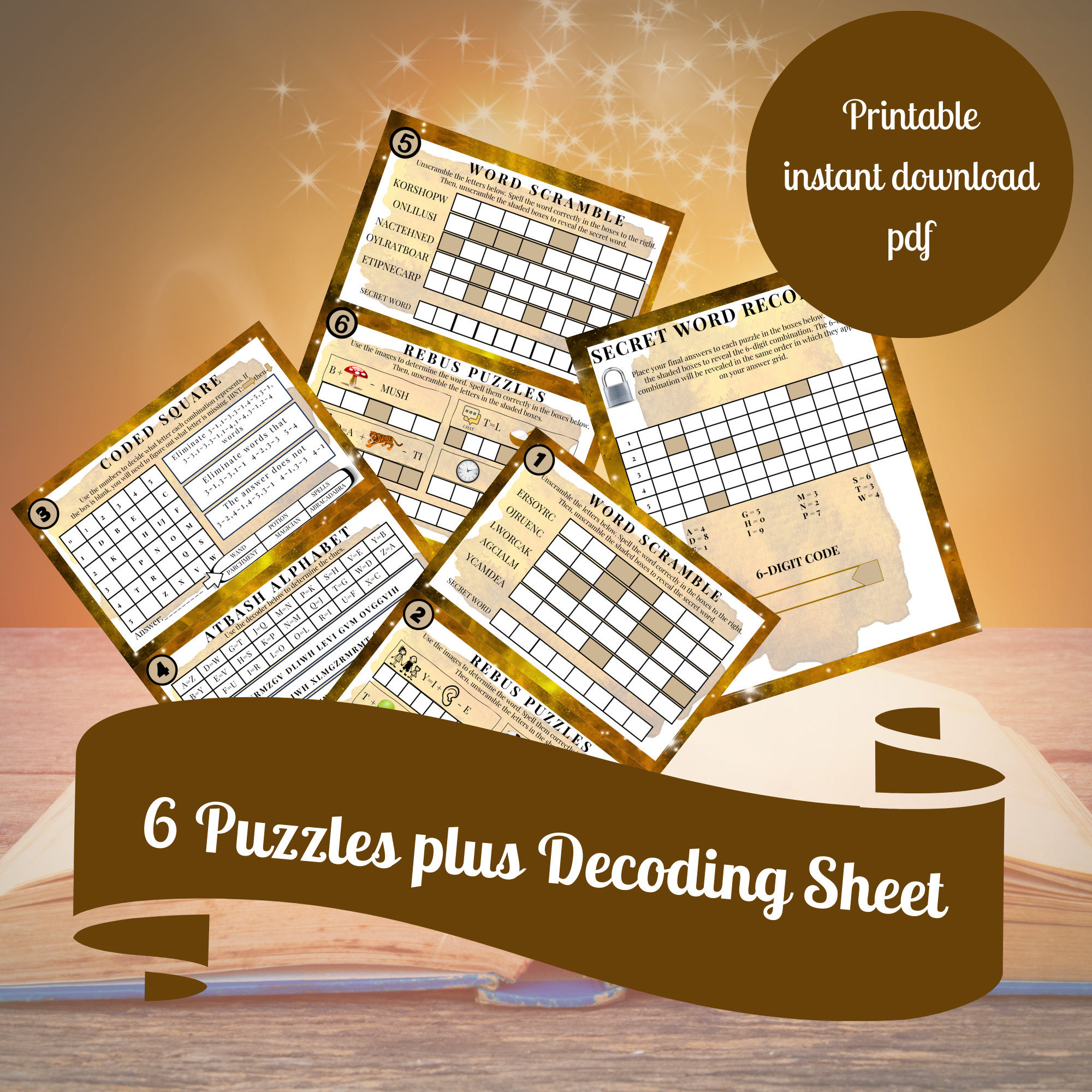 Printable Wizard Escape Room for Kids, DIY Escape Game Kit, Instant ...