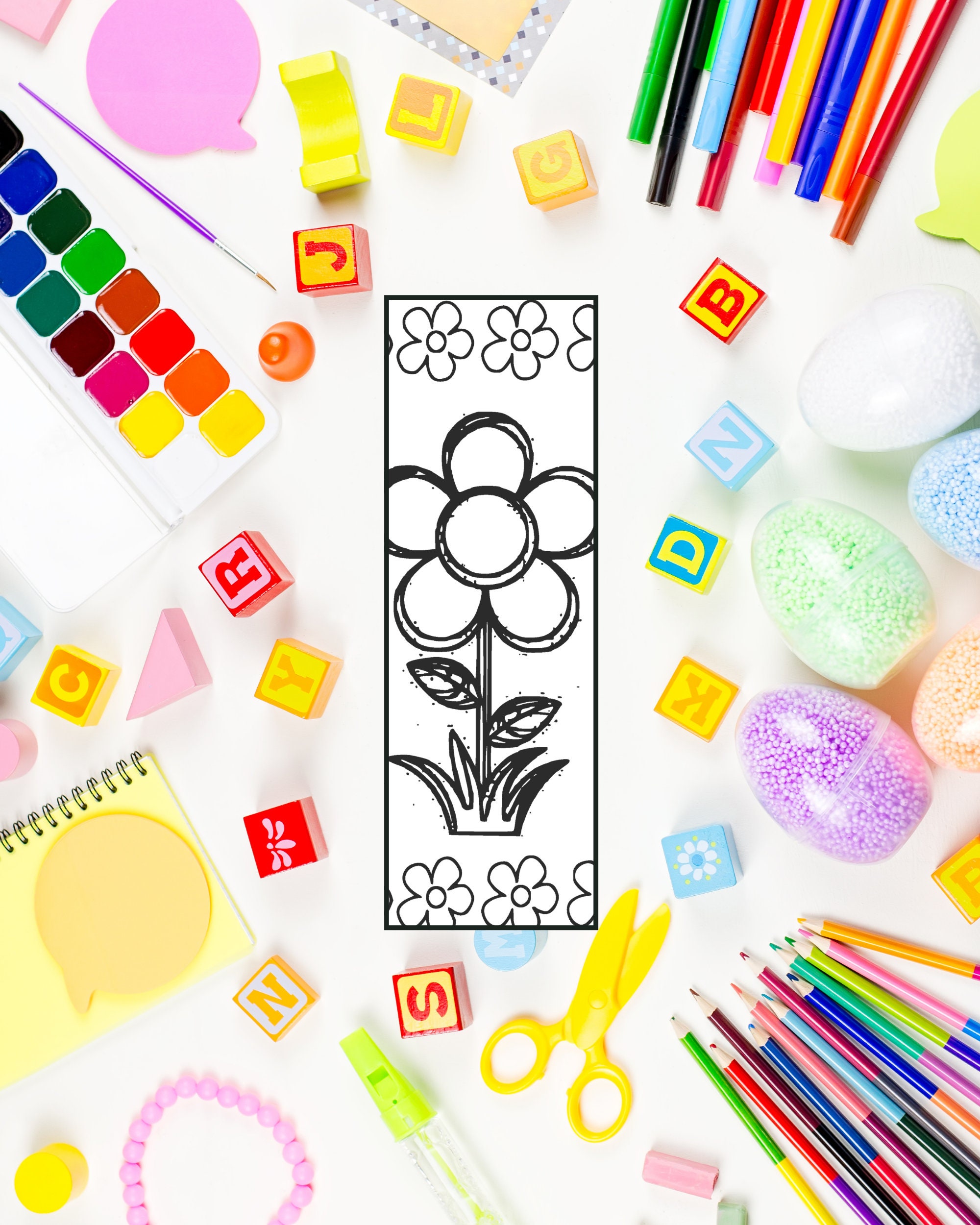Printable Kids Coloring Bookmarks, Instant Download PDF - Etsy