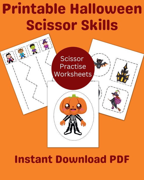 Scissor Skills Worksheets Halloween