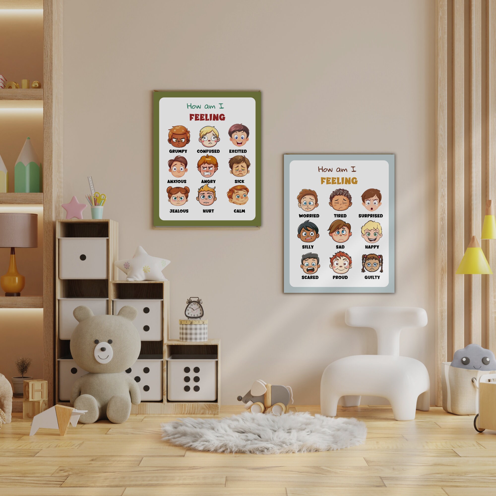 Calm Corner Printable Posters, Set of 12 Jungle Fun Prints, Calming ...