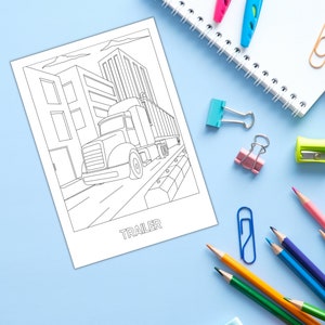 Printable Heavy Vehicle Coloring Pages, 40 Pictures for Kids, Instant ...