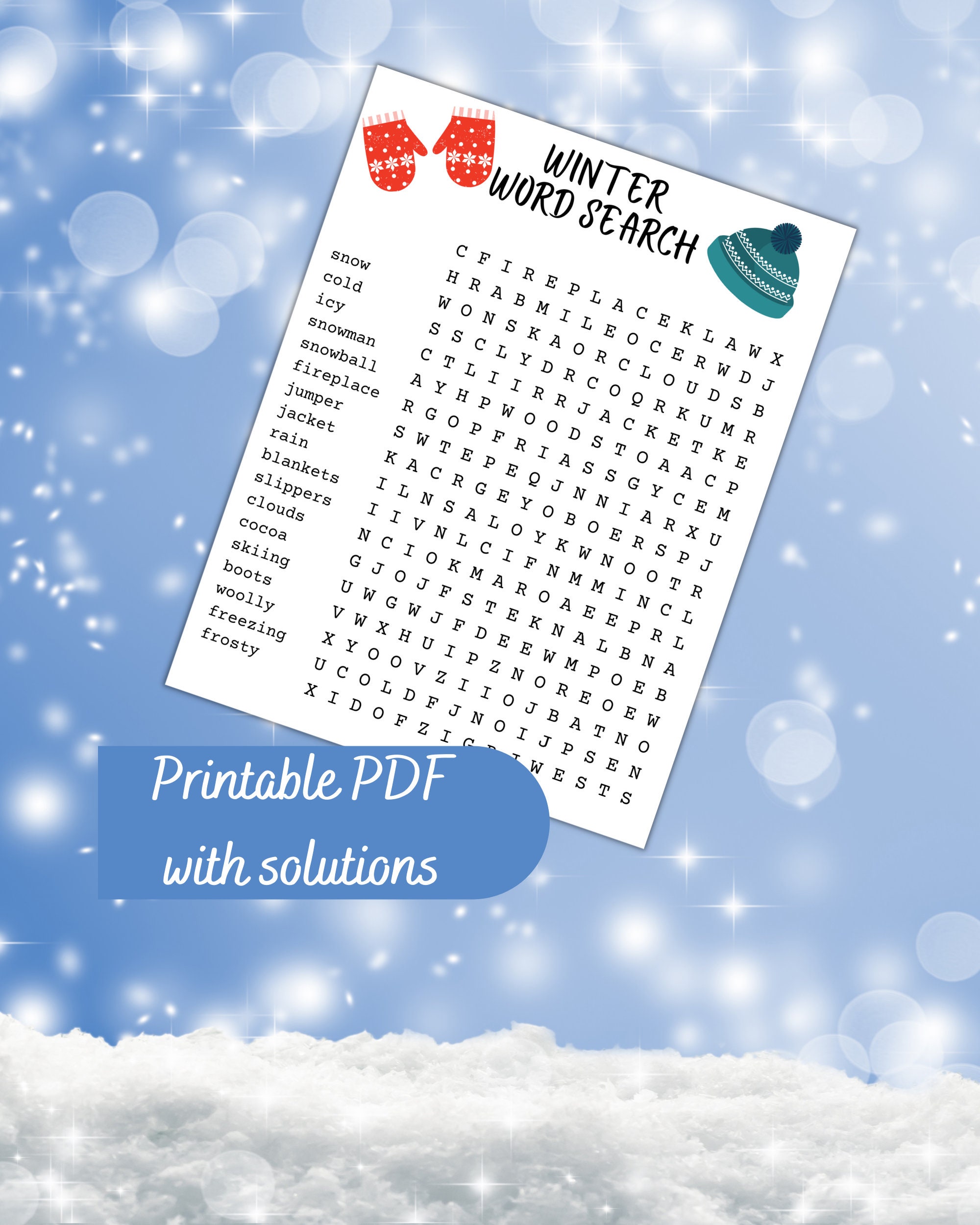 Printable Weather Word Search, Instant Download PDF, Puzzles for Kids ...
