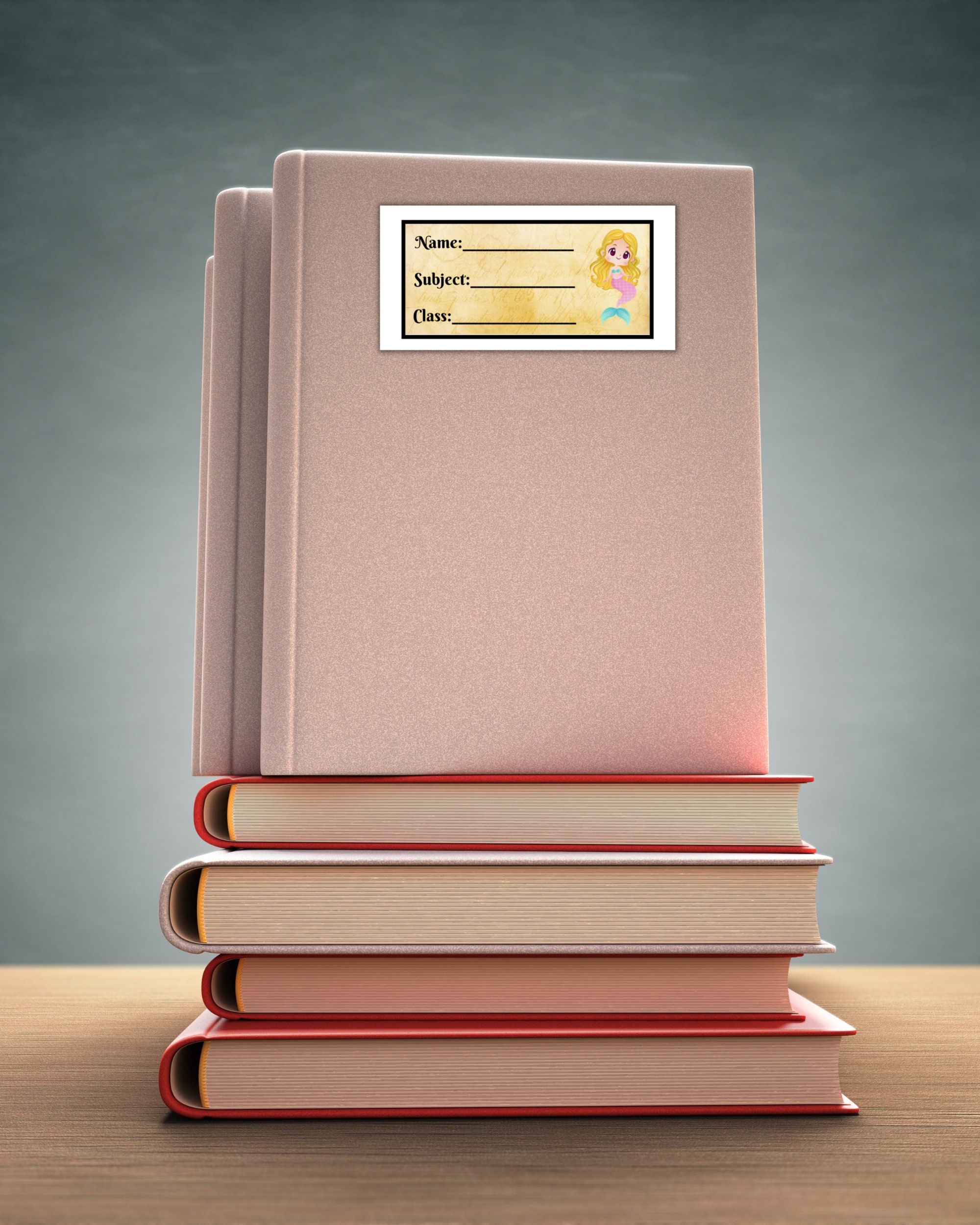 Printable Mermaid School Book Stickers, Name Labels, School Supplies ...