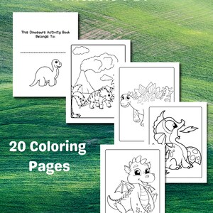 Printable Dinosaur Activity and Coloring Pages for Kids, Instant ...