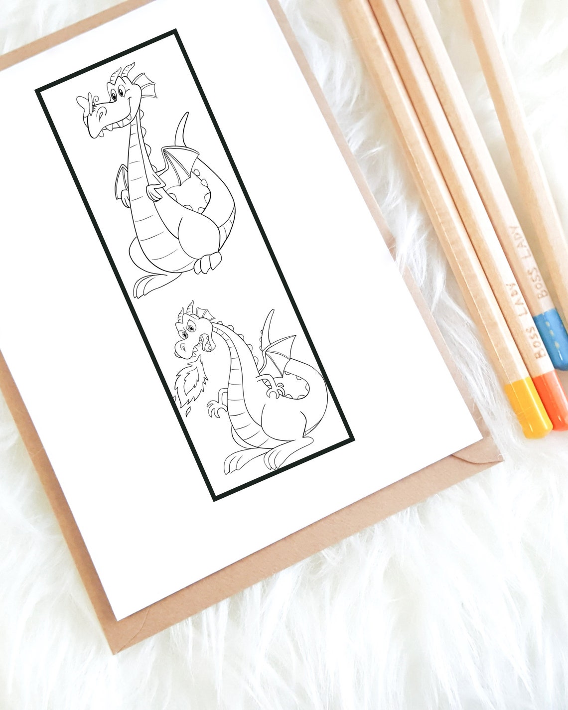 Printable Kids Coloring Dragon Bookmarks, Instant Download PDF - Etsy