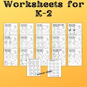 Printable Maths Worksheets K-2, Instant Download PDF - Etsy
