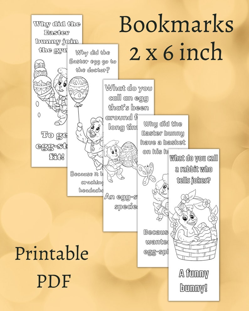 Printable Easter Coloring Bookmarks, 10 Fun Coloring With Jokes for ...