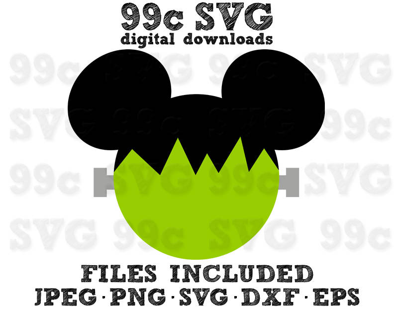 Frankenstein Mickey Mouse SVG DXF Png Vector Cut File Cricut | Etsy