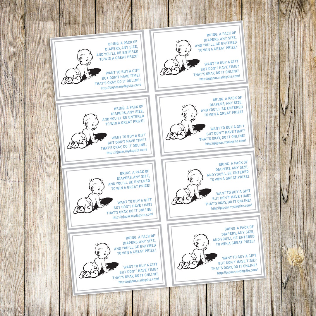 Vintage Baby Shower Insert Cards DIY Printable Download - Etsy