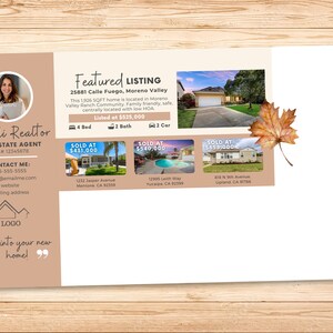 Instant Digital Download, Fall Real Estate Theme Postcard, Newsletter ...
