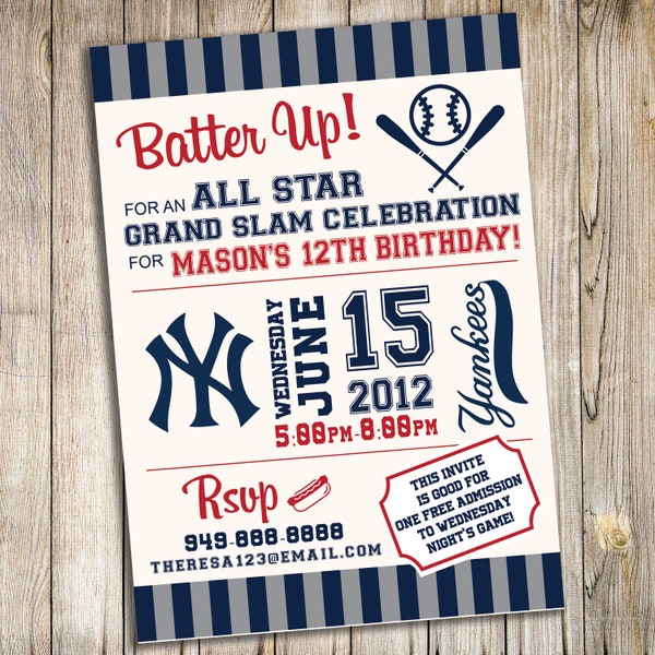 Yankees Invitation - Etsy