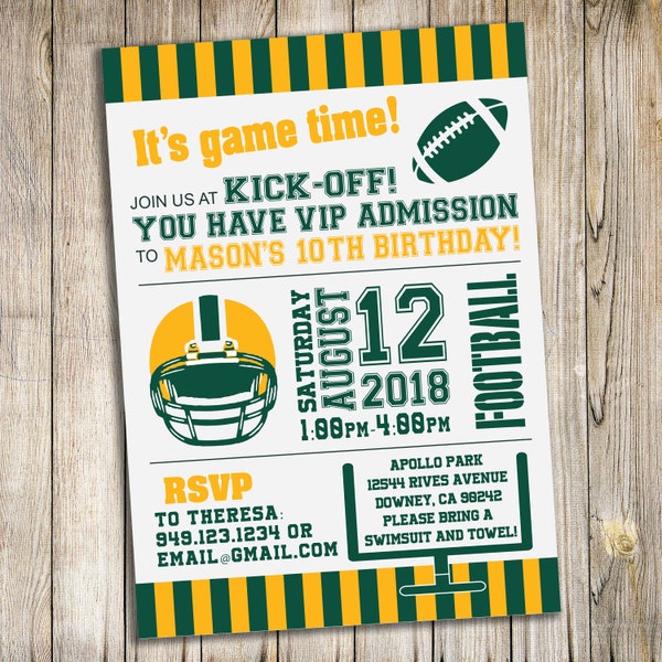 Green Bay Invitation - Etsy