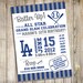 Dodgers Baseball Birthday Party Invitation / Invite / Personalized ...