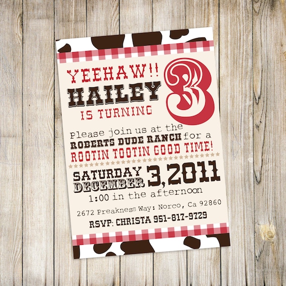 Western Theme Birthday Party Invitation DIY Printable Download | Etsy