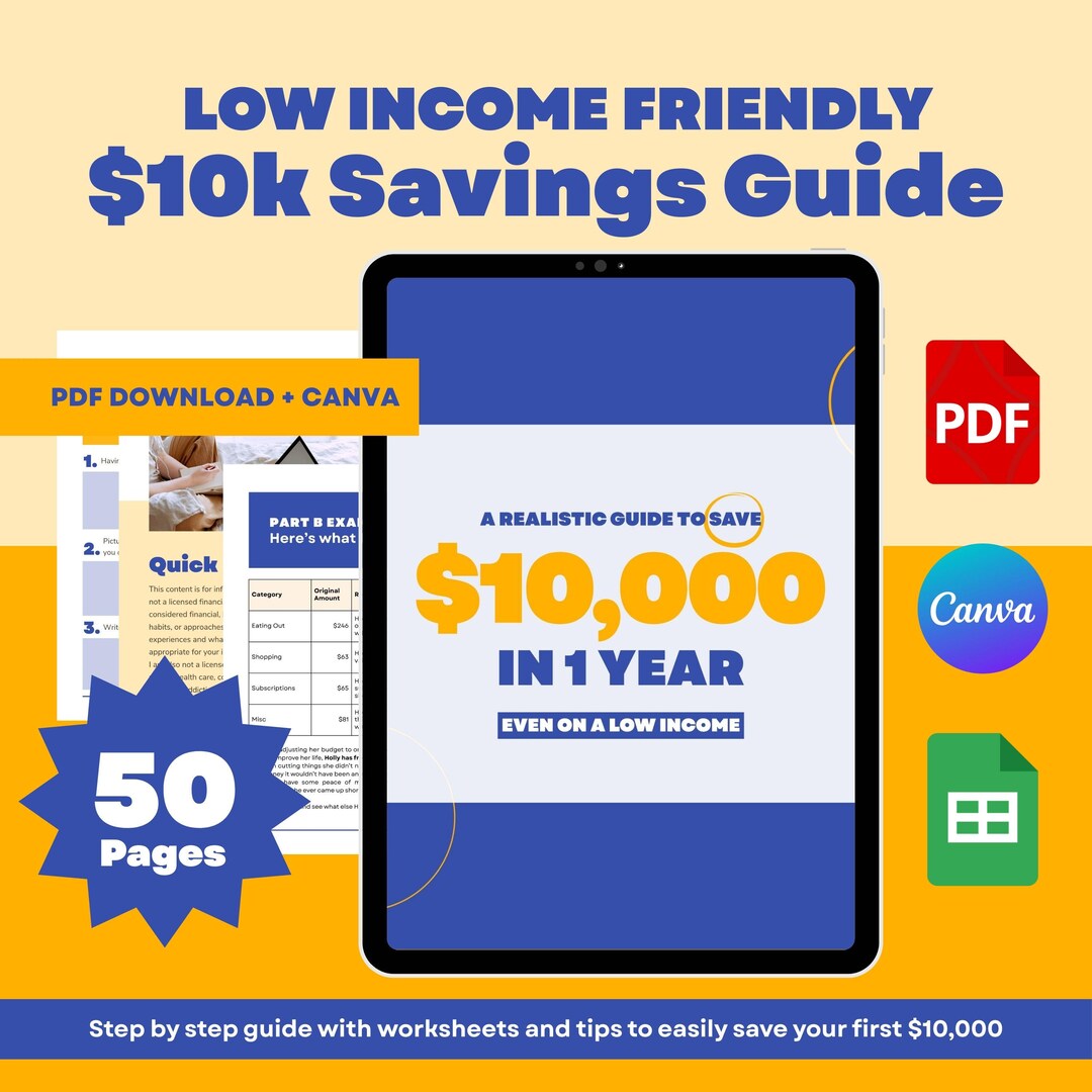 10k in 1 Year 2026 Low Income Save Plan Guided Ebook | How to Saving ...