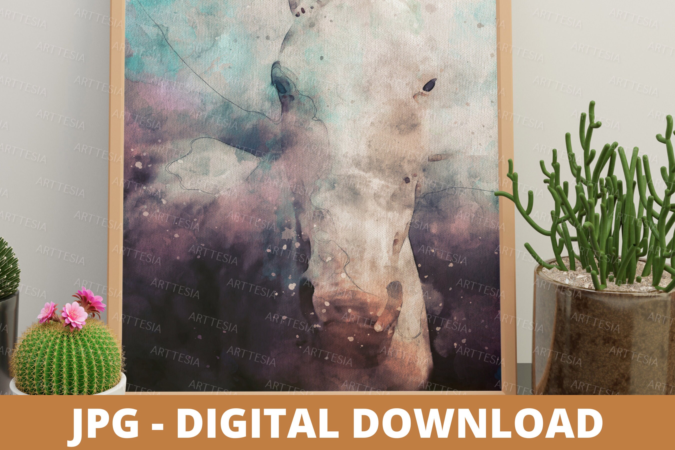 Boho Horse Watercolor Art Digital Print Instant Download, Horse Wall ...