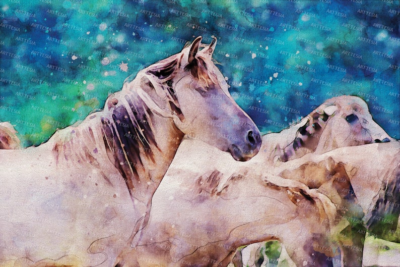 Horse Digital Download Art Print Watercolor, Horse Wall Art, Printable ...