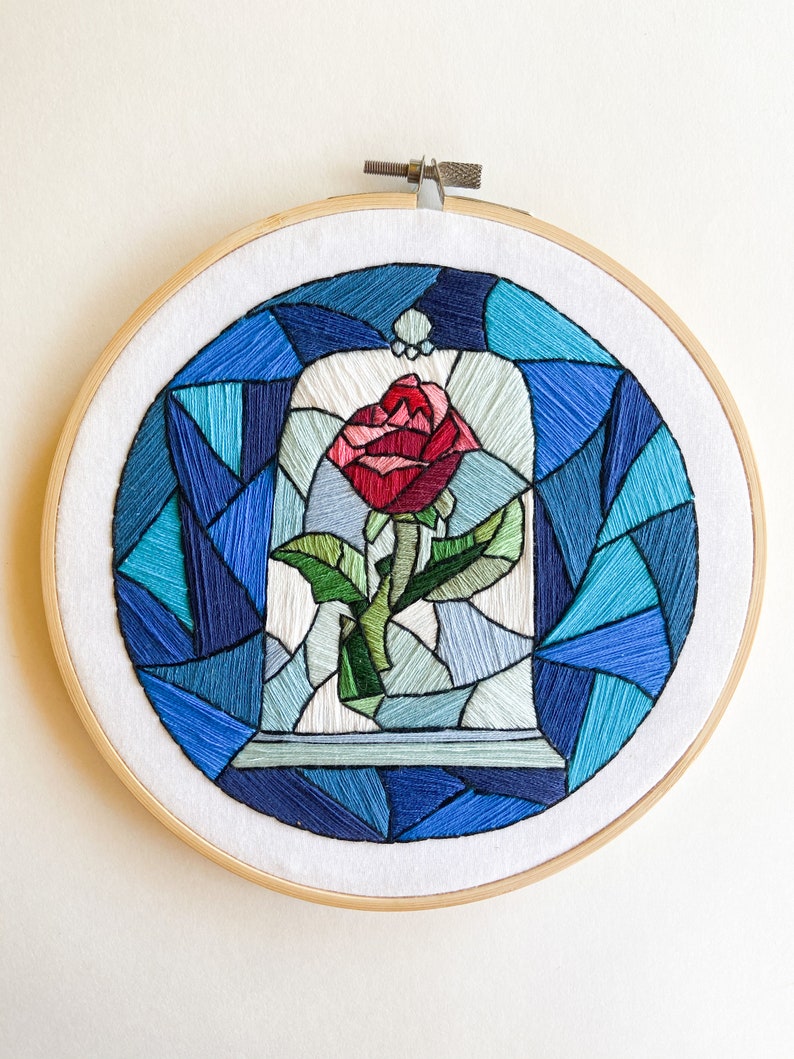 Disney Beauty and the Beast Enchanted Rose Embroidery Hoop - Etsy