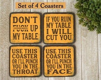 Funny drink coasters | Etsy