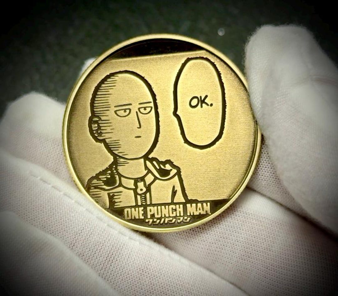 Deep Engraved "...ok..." One Punch Man Saitama Premium Brass Medallion Challenge Coin - Gift ...