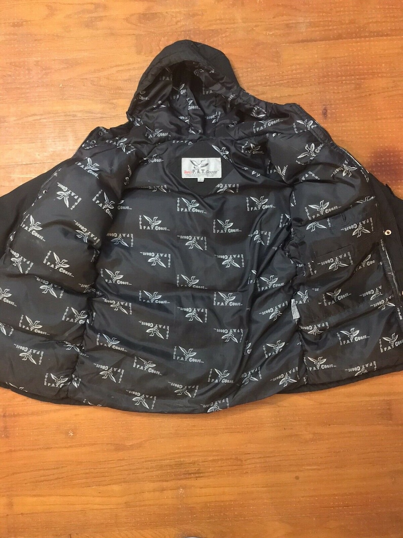 90s Triple FAT Goose Down Jacket Parka SML/8Black VTG Puffer | Etsy