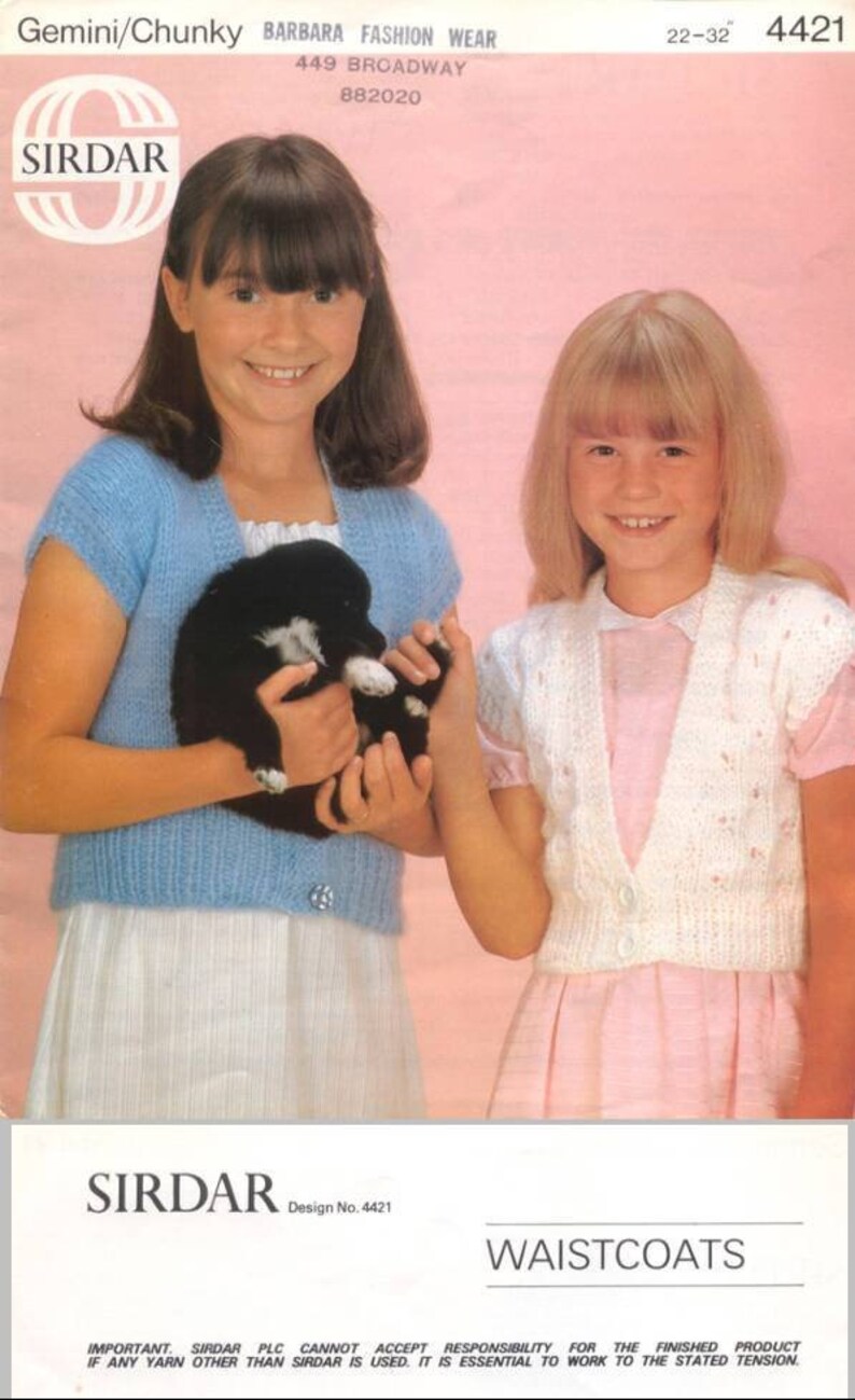 Sirdar 4421 Pattern Waistcoat - Etsy