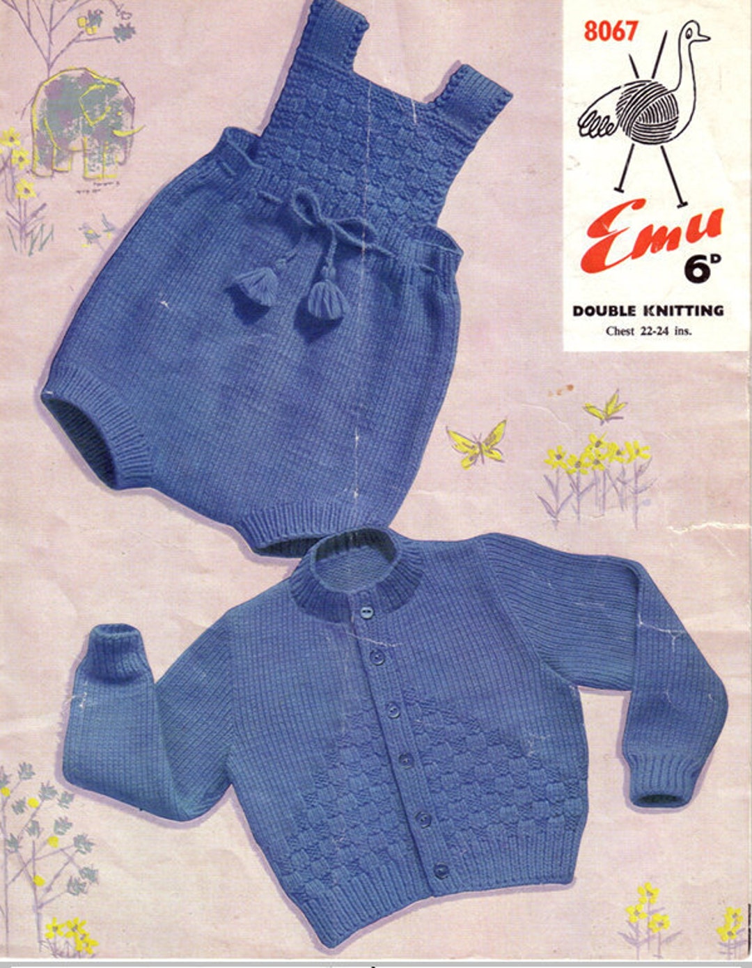 Vintage Knitting Pattern Emu 8067 - Etsy