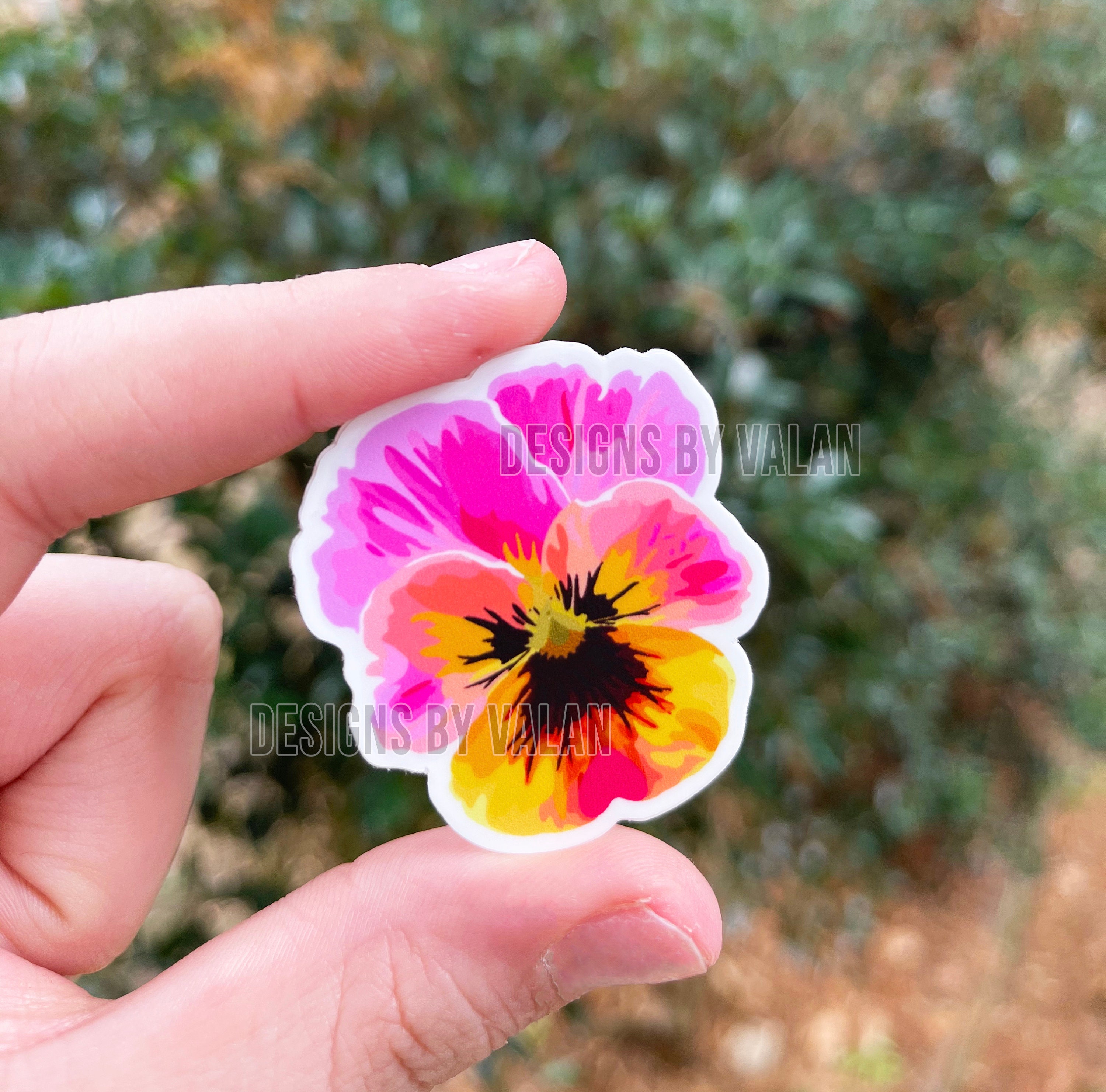 Small Realistic Waterproof Pink Pansy Sticker - Etsy
