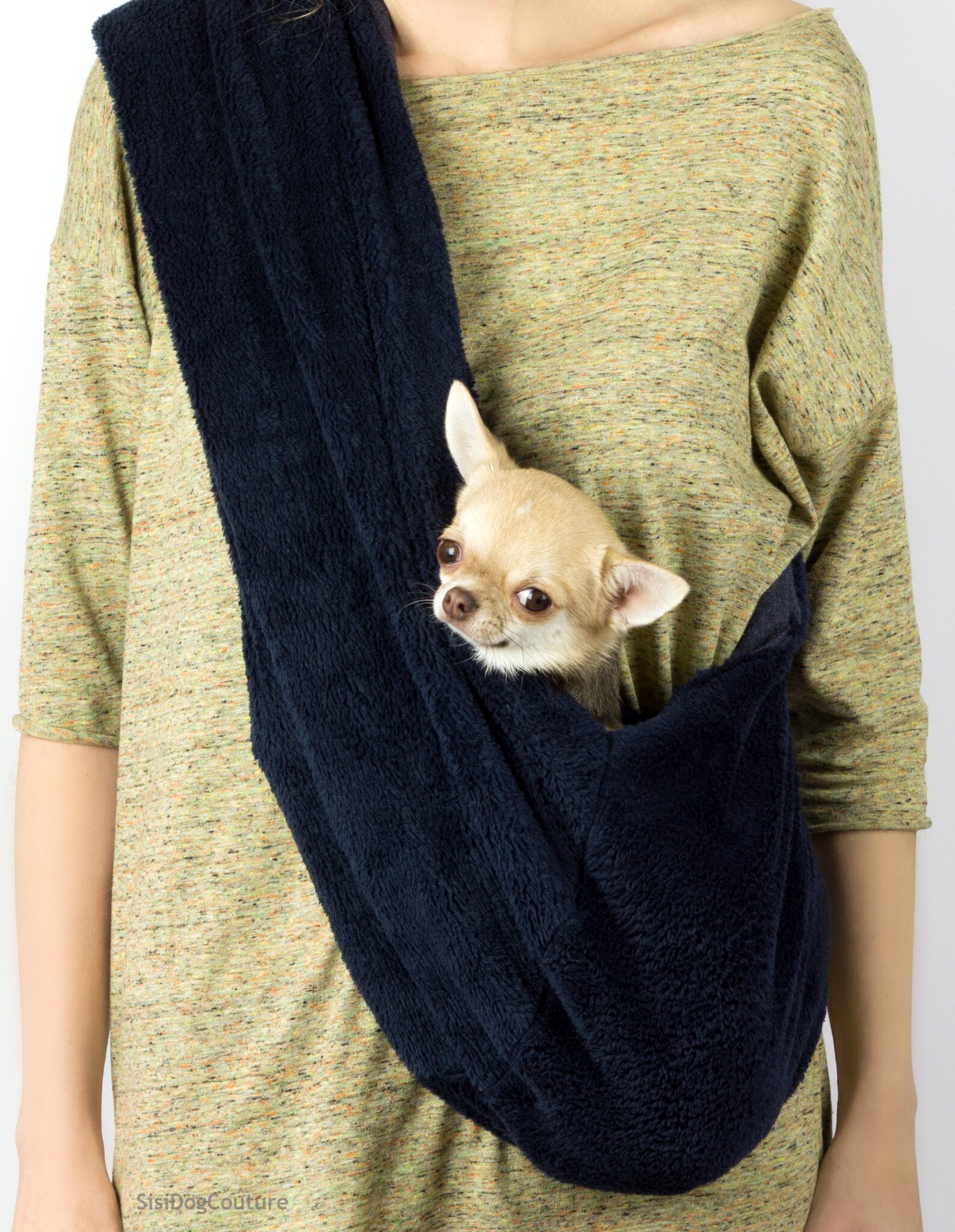 Pet Sling Minky Fleece Navy Blue Reversible Dog Carrier Dog - Etsy