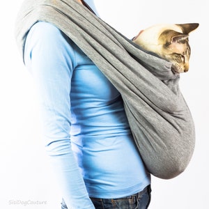 Cat Sling Minky Fleece Dark Gray Pet Carrier for Cat up to 18 - Etsy